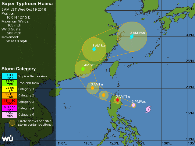 Super Typhoon Haima Approaches with 205 km/h Expected Winds - Now Shenzhen